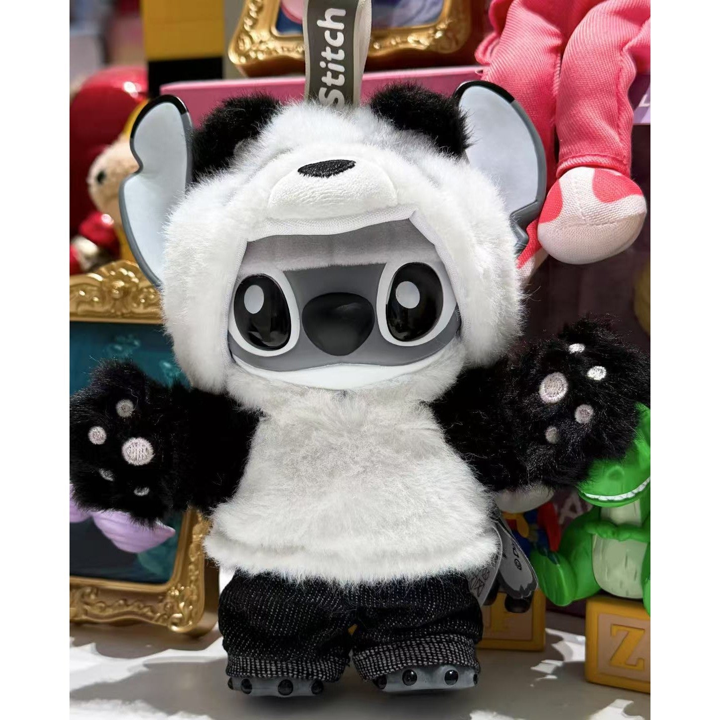 MINISO Disney Stitch GenZ Street Panda Plush Keychain 6.1" Vinyl Limit ...